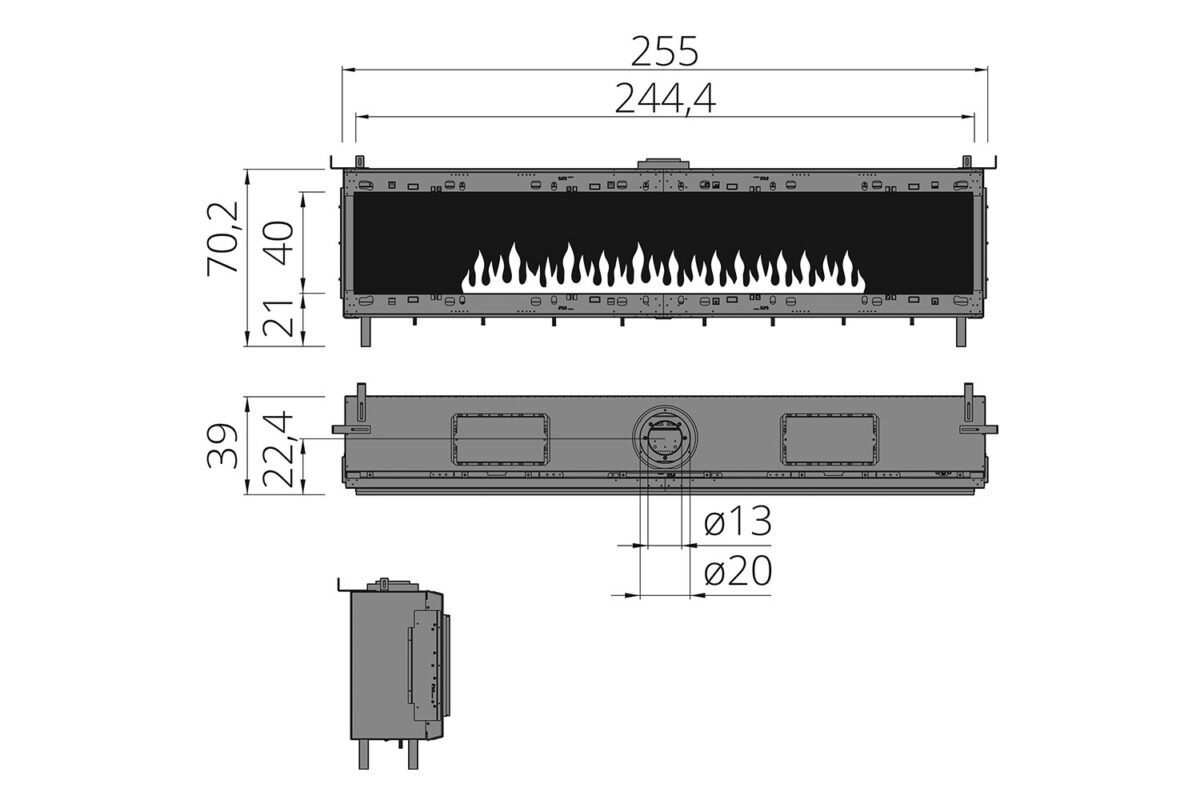 Gas fireplace front - The Flame
